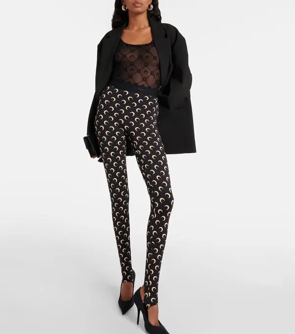 MARINE SERRE Moonogram Mesh Bodysuit