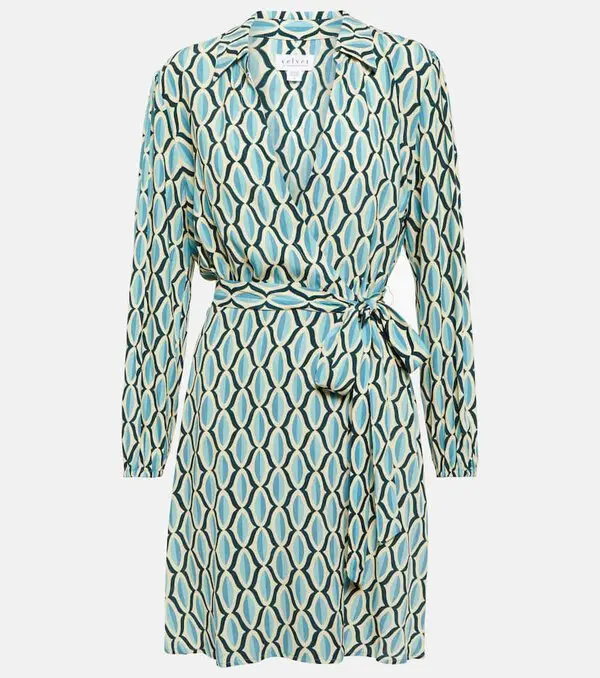 Velvet By Graham & Spencer Gabriella Printed Wrap Minidress - Blue