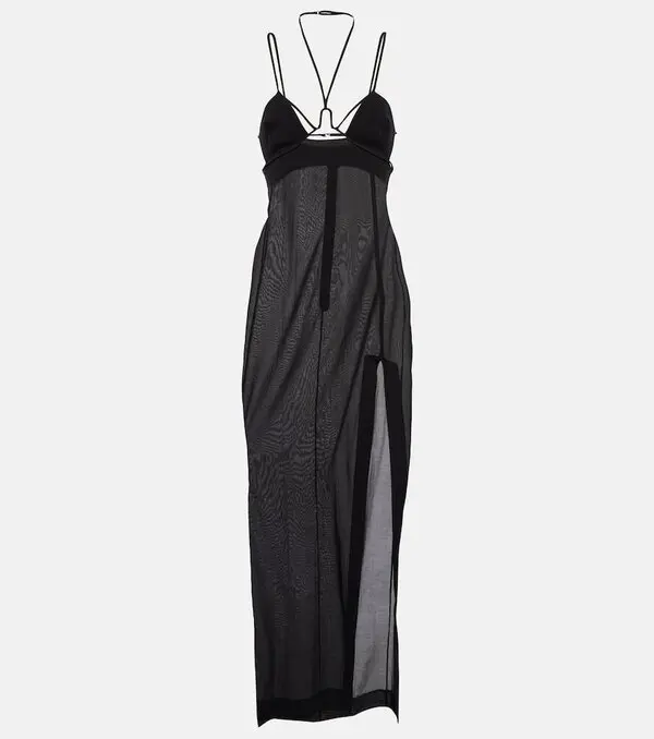 NENSI DOJAKA Cutout Halterneck Cotton Gown