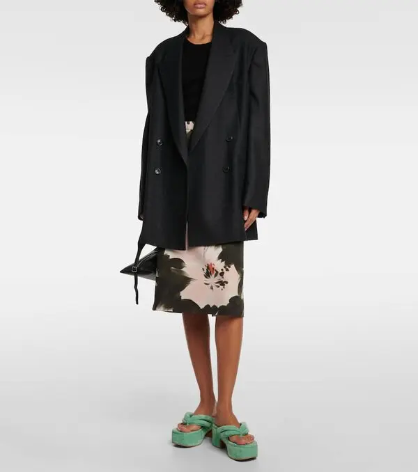 Dries Van Noten Suede Platform Thong Sandals