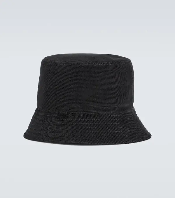 Prada Logo Corduroy Bucket Hat