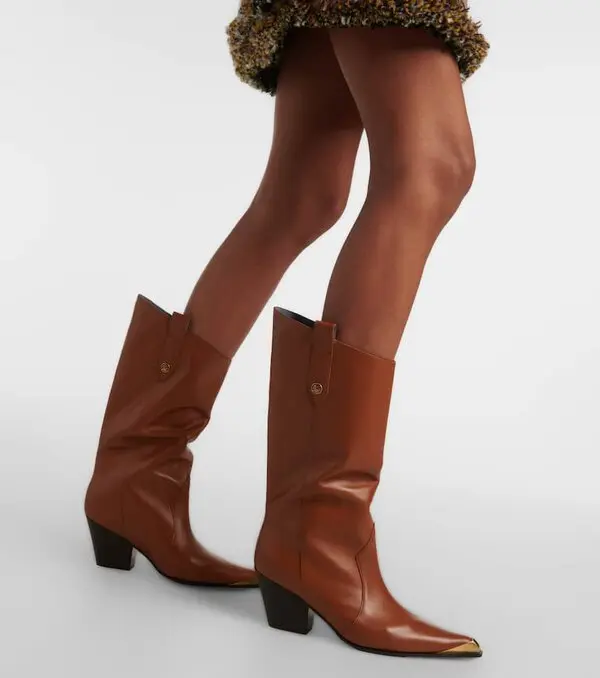Etro Leather Cowboy Boots