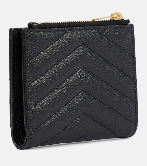 Saint Laurent Monogram Zipped Leather Wallet