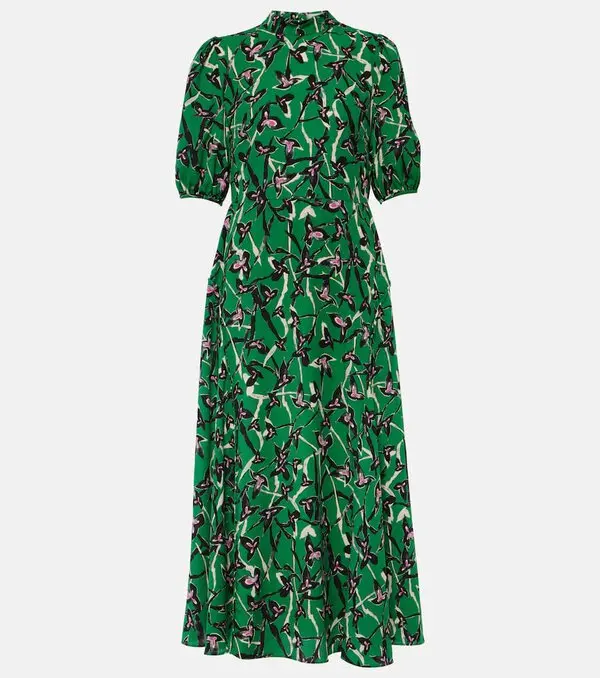 Diane Von Furstenberg Stephen Printed Jersey Midi Dress