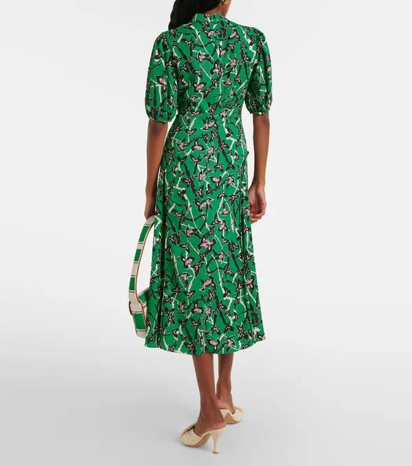Diane Von Furstenberg Stephen Printed Jersey Midi Dress