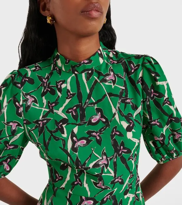 Diane Von Furstenberg Stephen Printed Jersey Midi Dress