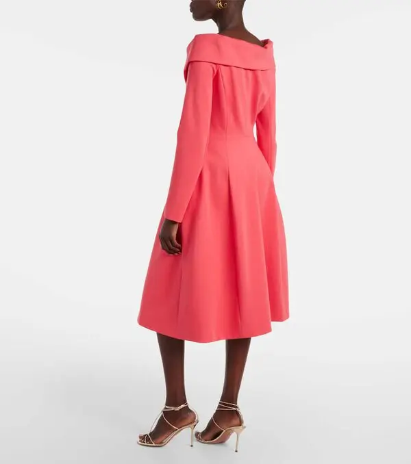 Dorothee Schumacher Off-shoulder Midi Dress In Coral