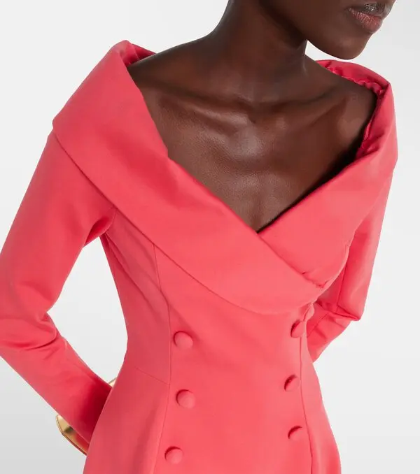 Dorothee Schumacher Off-shoulder Midi Dress In Coral