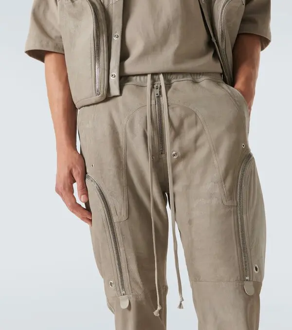 Rick Owens Leather Cargo Pants - White