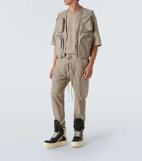 Rick Owens Leather Cargo Pants - White