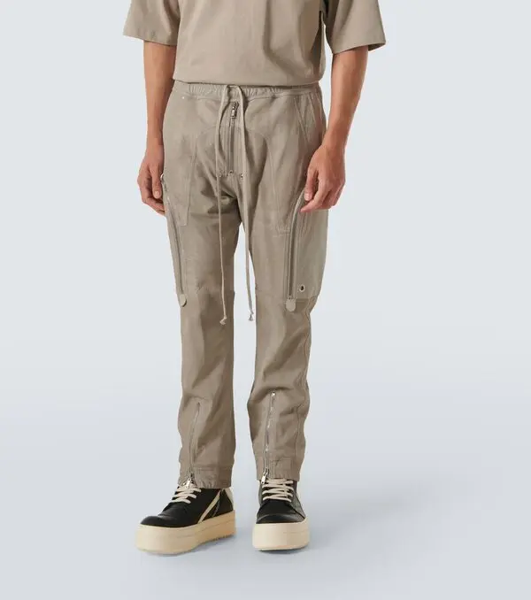 Rick Owens Leather Cargo Pants - White