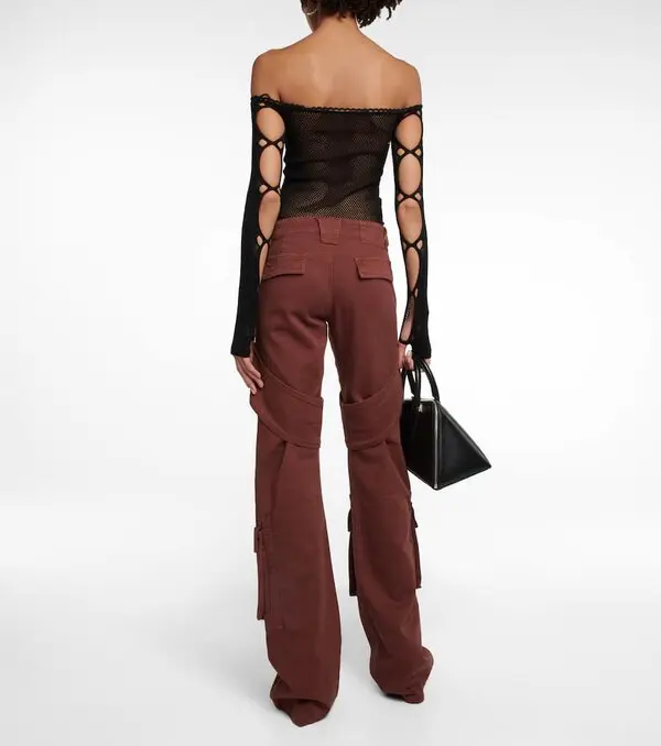 Blumarine Canvas Cargo Pants - Red