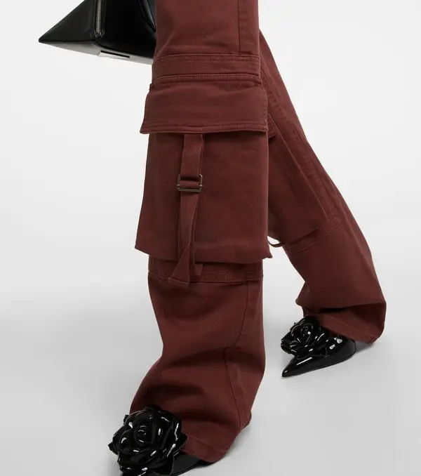 Blumarine Canvas Cargo Pants - Red