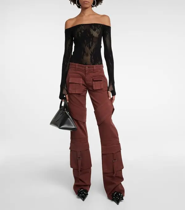 Blumarine Canvas Cargo Pants - Red