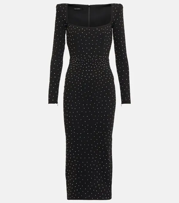 Alex Perry Tiernan Embellished Crepe Midi Dress