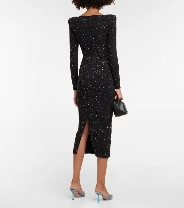 Alex Perry Tiernan Embellished Crepe Midi Dress