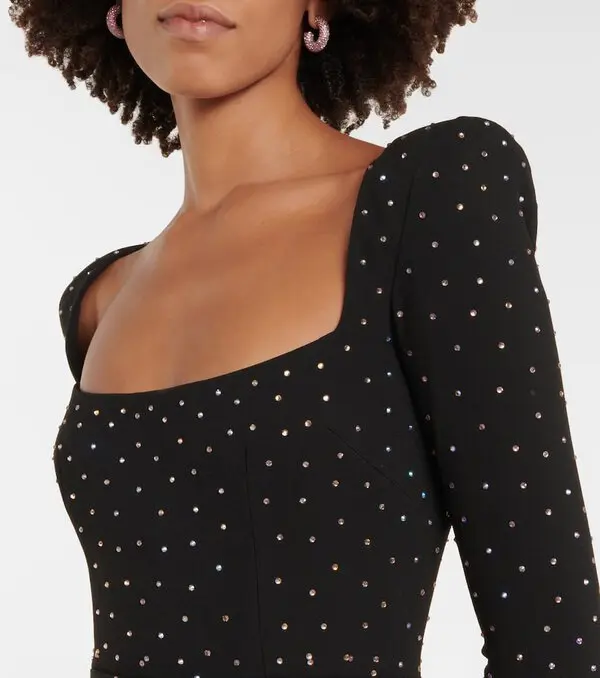 Alex Perry Tiernan Embellished Crepe Midi Dress