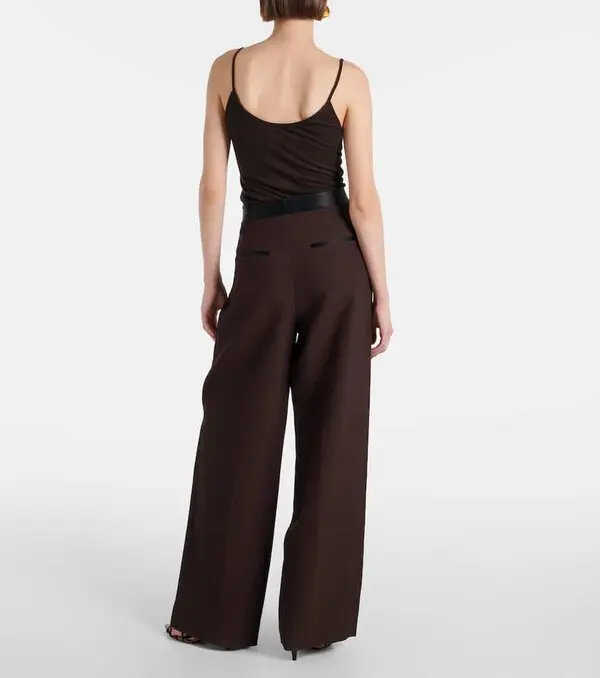Khaite Marine Wide-leg Trousers - Brown