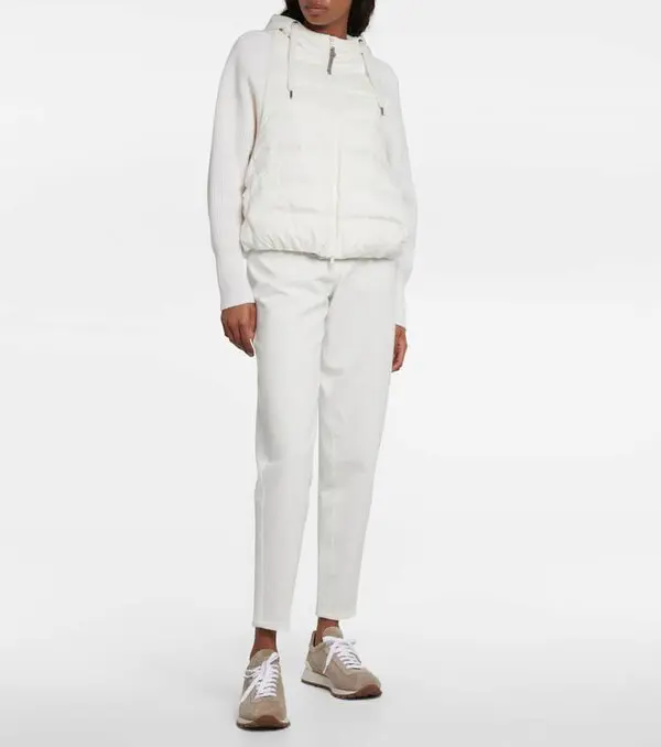 Brunello Cucinelli Wool And Cashmere-blend Knit Jacket - White