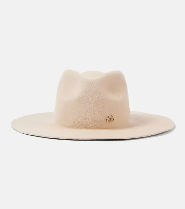 Ruslan Baginskiy Embellished Shearling Fedora - Neutrals