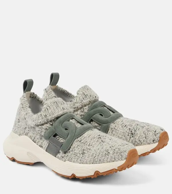 TOD'S Kate Knitted Sneakers - Grey