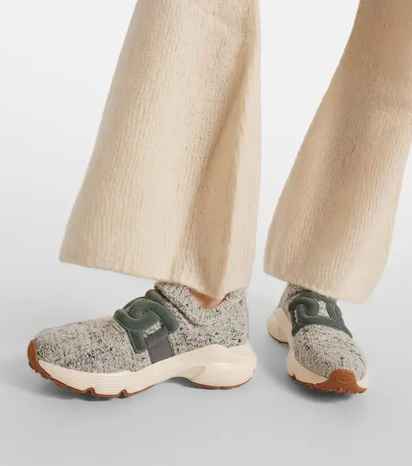 TOD'S Kate Knitted Sneakers - Grey