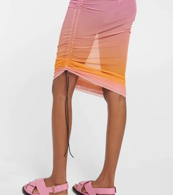 LOUISA BALLOU Ruched Midi Dress