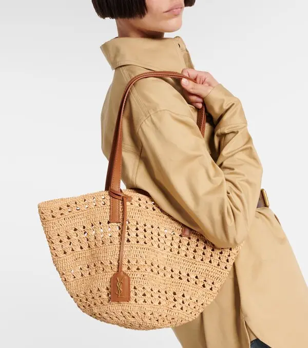 Saint Laurent Panier Small Raffia Basket Bag