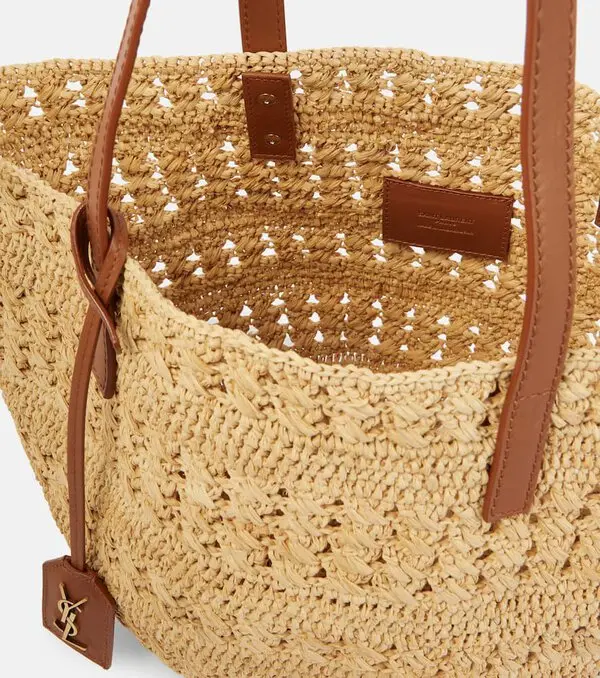 Saint Laurent Panier Small Raffia Basket Bag