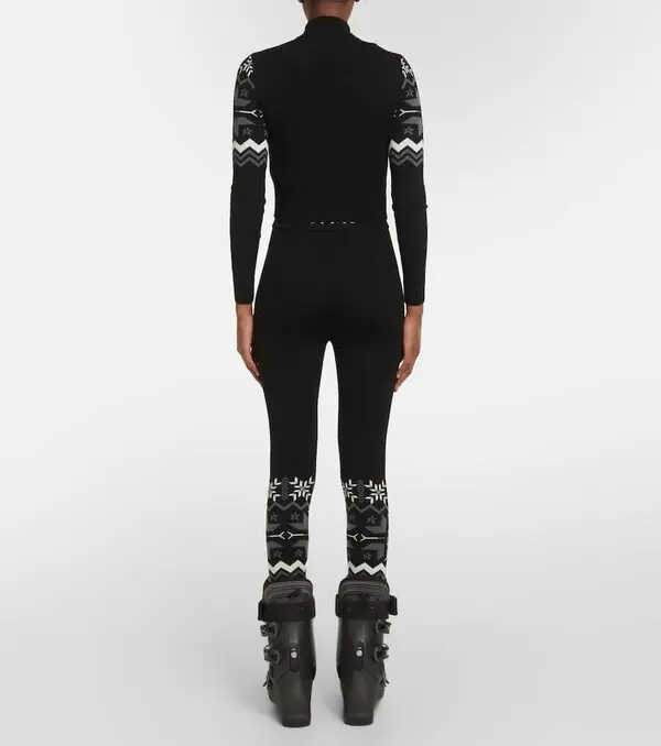 Perfect Moment Nordic Intarsia Wool Half-zip Sweater - Black