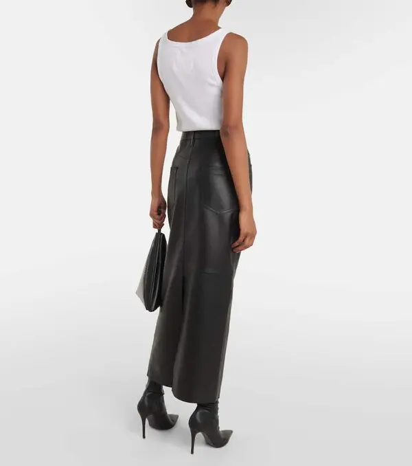 Wardrobe.NYC Back-slit Leather Maxi Skirt