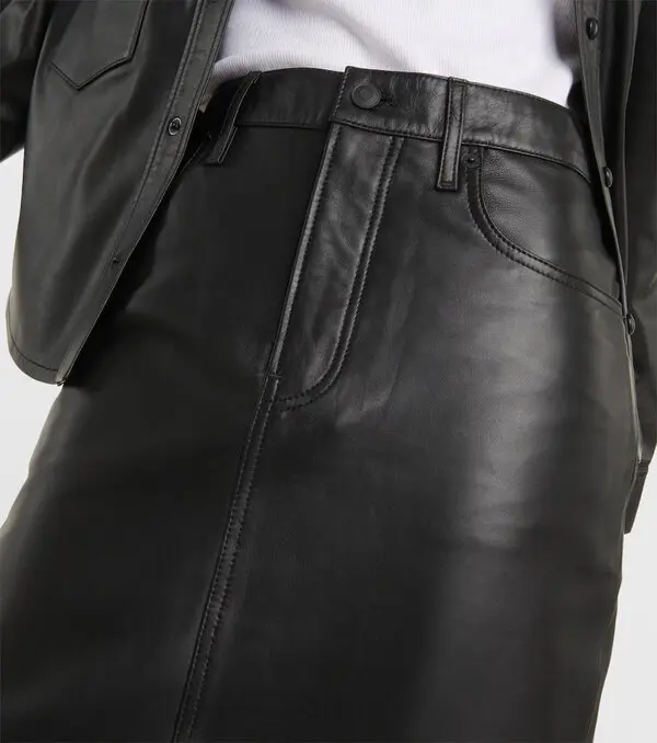 Wardrobe.NYC Back-slit Leather Maxi Skirt