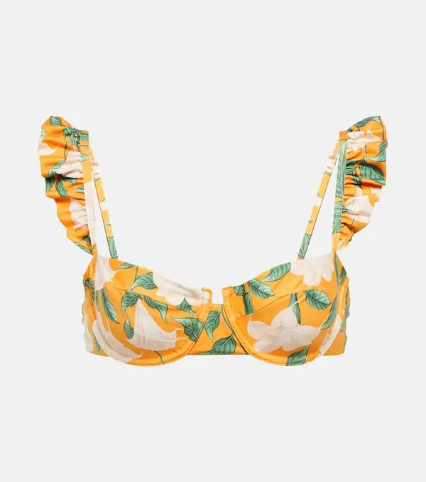 Agua Bendita Kiwi Floral Bikini Top