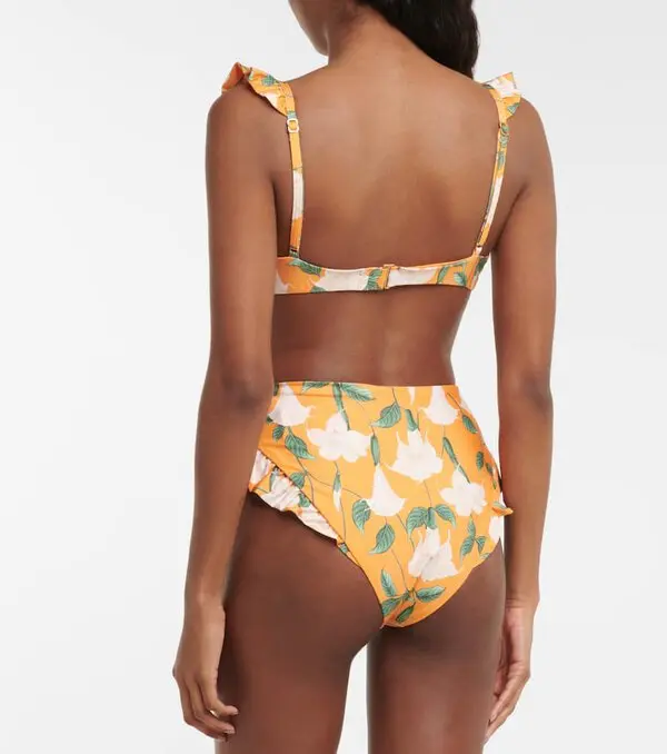 Agua Bendita Kiwi Floral Bikini Top