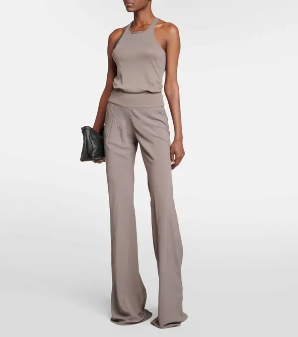Rick Owens Crepe Wide-leg Pants - Beige