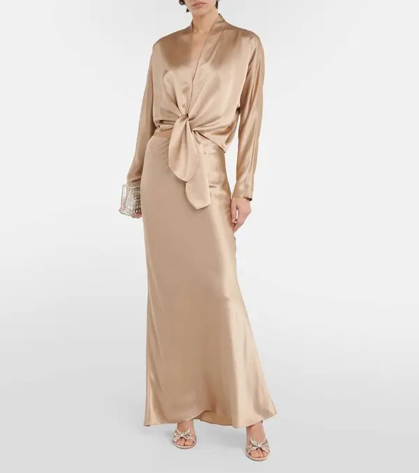 THE SEI Silk Maxi Skirt