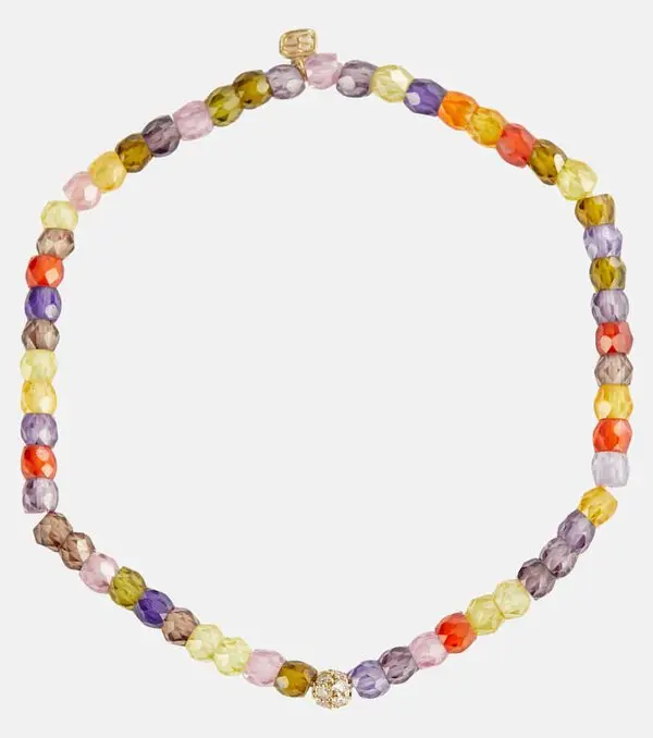 SYDNEY EVAN 14kt Gold Bracelet With Zirconia And Diamonds - Multicoloured