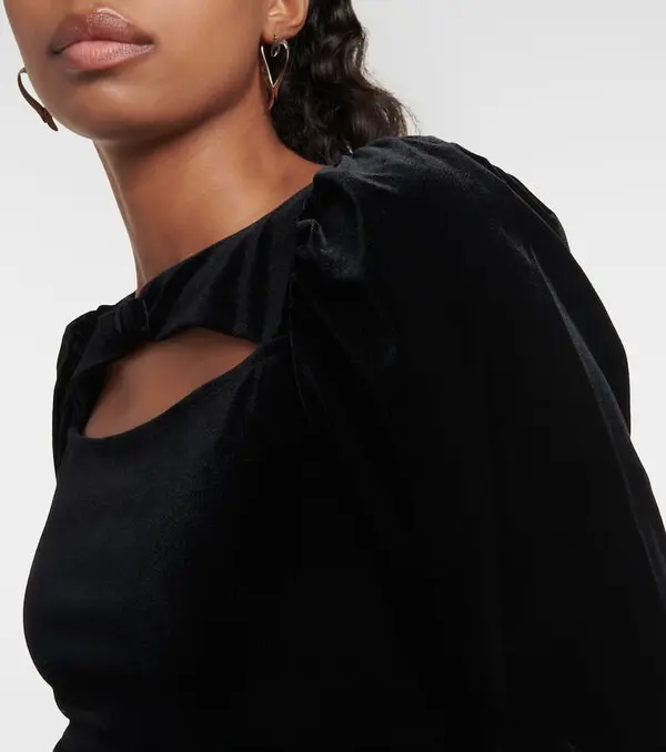 GANNI Cutout Velvet Jersey Bodysuit