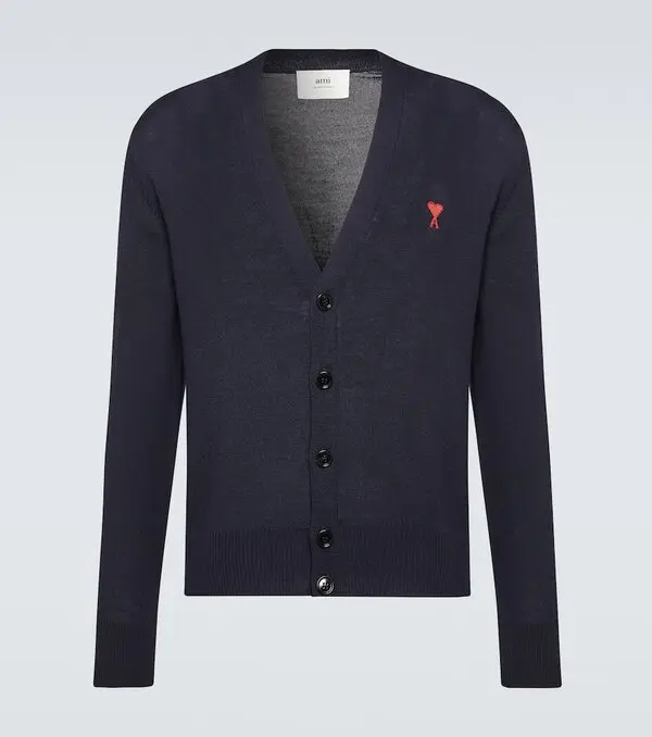 AMI Paris De Cœur Wool Cardigan