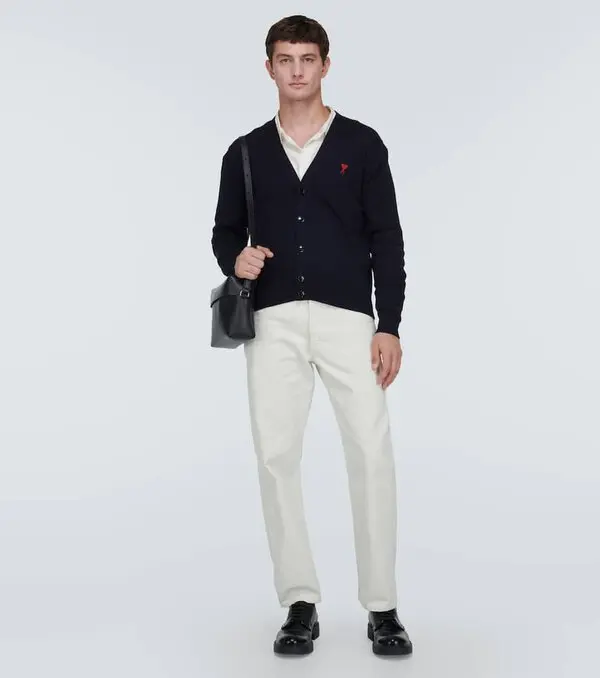 AMI Paris De Cœur Wool Cardigan