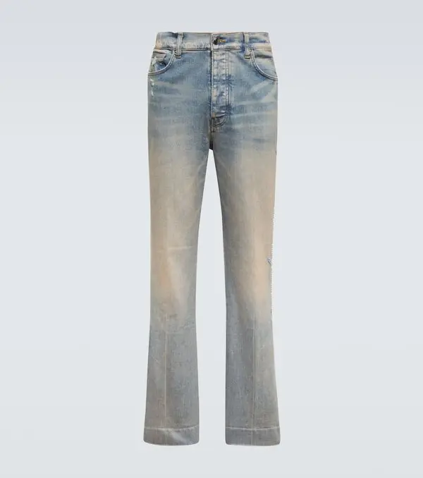 Amiri Distressed Embellished Denim Jeans