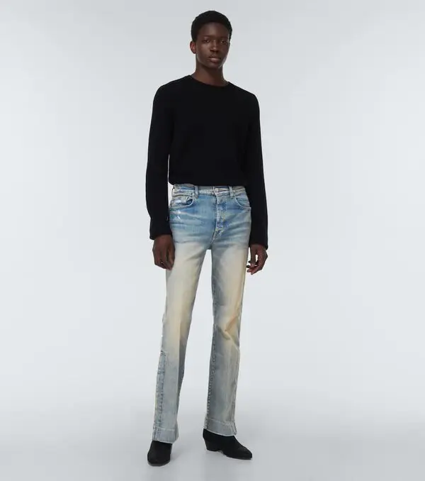 Amiri Distressed Embellished Denim Jeans