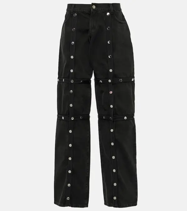 Attico Studded Straight Leg Jeans