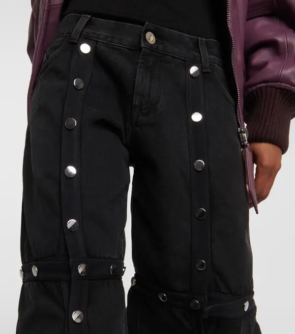 Attico Studded Straight Leg Jeans