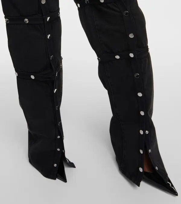 Attico Studded Straight Leg Jeans