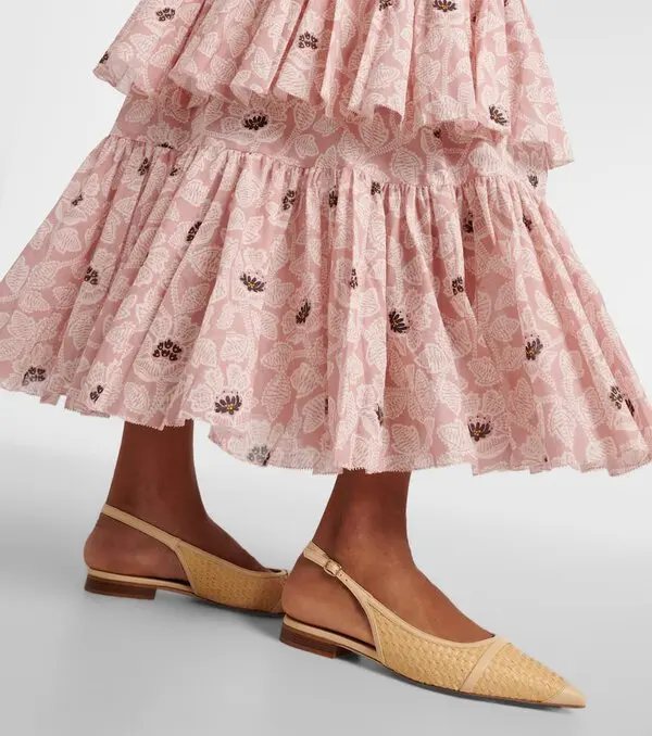 MALONE SOULIERS Jama Raffia Slingback Ballet Flats