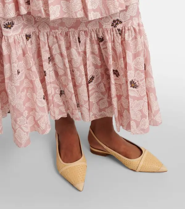 MALONE SOULIERS Jama Raffia Slingback Ballet Flats