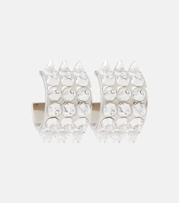 Amina Muaddi Karma Crystal-embellished Earrings - Silver