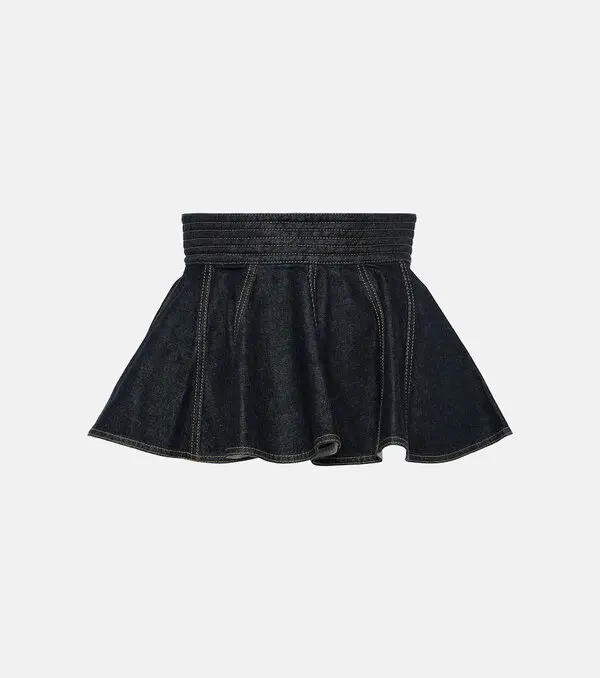 Alaïa Peplum Denim Belt - Blue