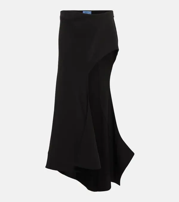 MUGLER Asymmetric Jersey Midi Skirt